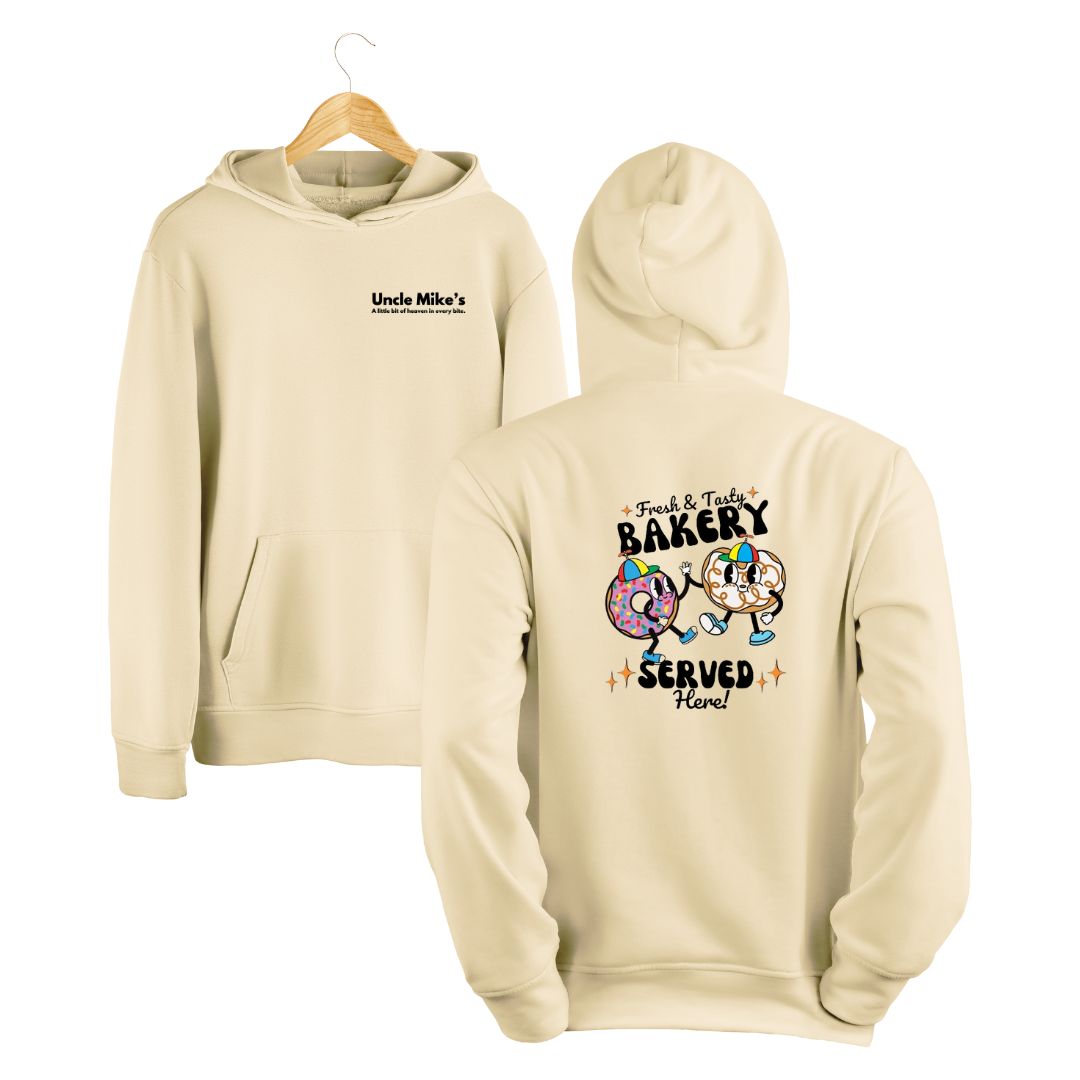 Fresh & Tasty Bakery Served Here! Hoodie – Uncle Mike's Bake Shoppe